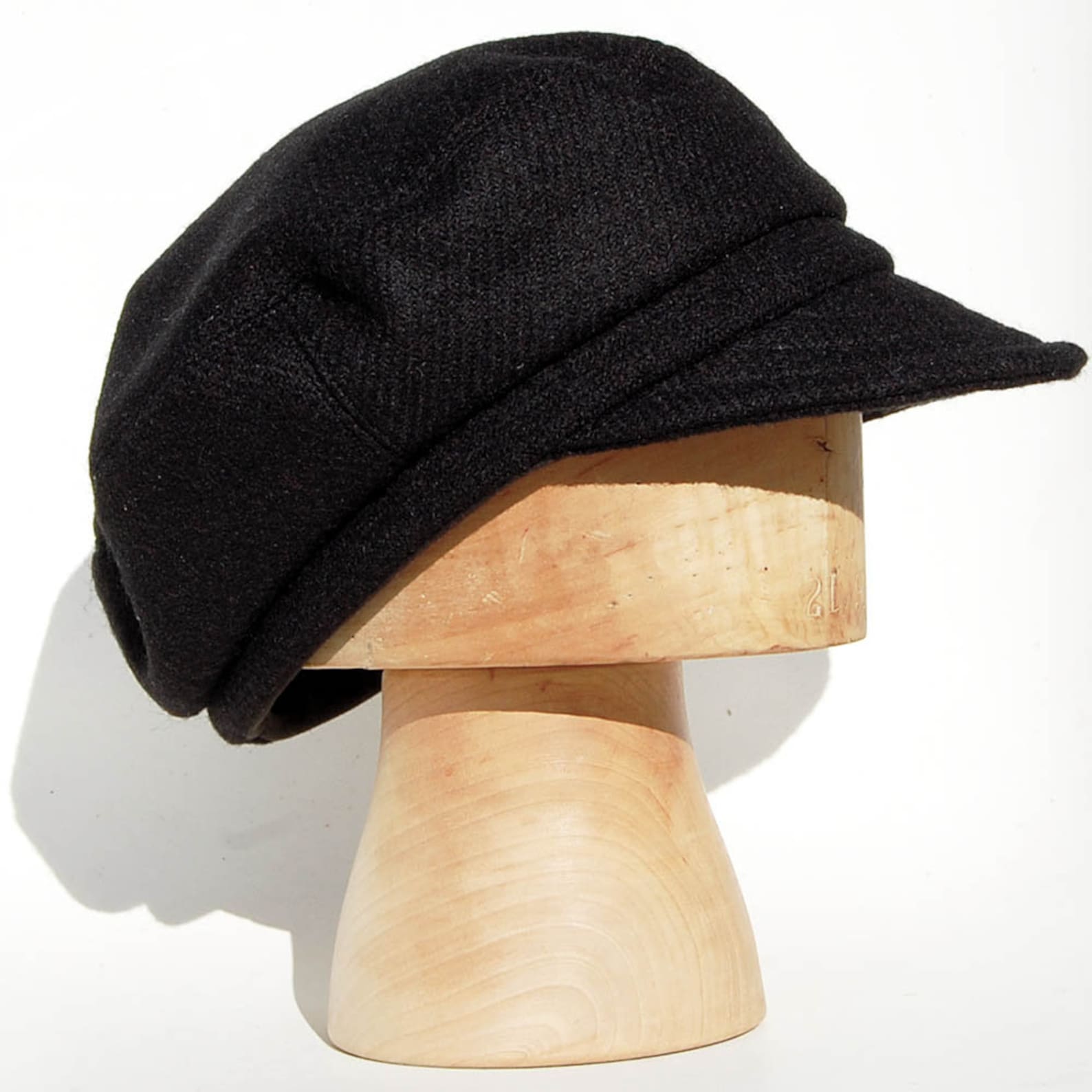 Handmade Black Harris Tweed Captains Cap Peaky Blinders Pure | Etsy