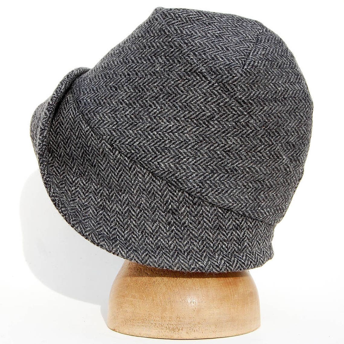 Womens Handmade Winter Hat Wool Fashion Hat Grey Tweed Hat | Etsy