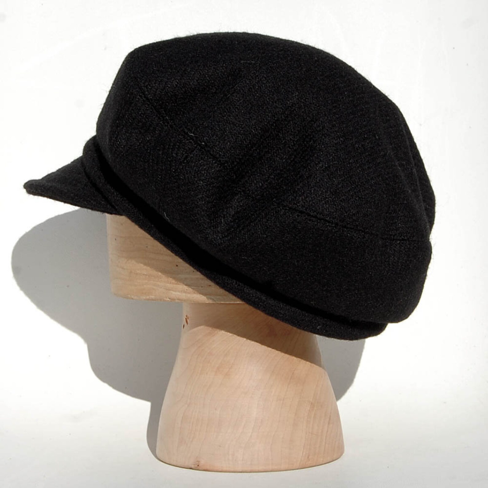 Handmade Black Harris Tweed Captains Cap Peaky Blinders Pure | Etsy