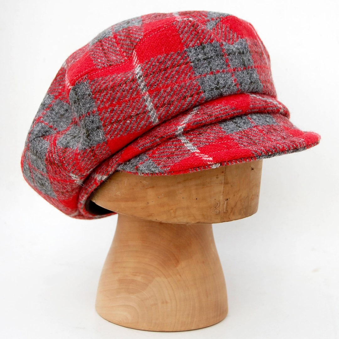 Handmade Harris Tweed Tartan Wool Cap, Peaky Blinders Fall Cap, ZUT ...