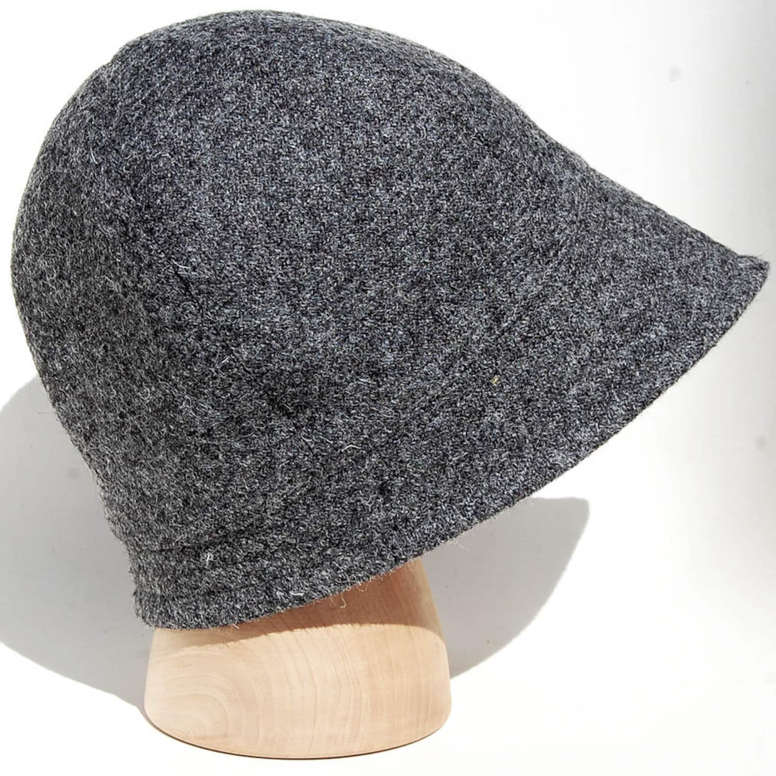 Grey Winter Cloche Hat Grey Wool Cloche Hatwomens Handmade | Etsy