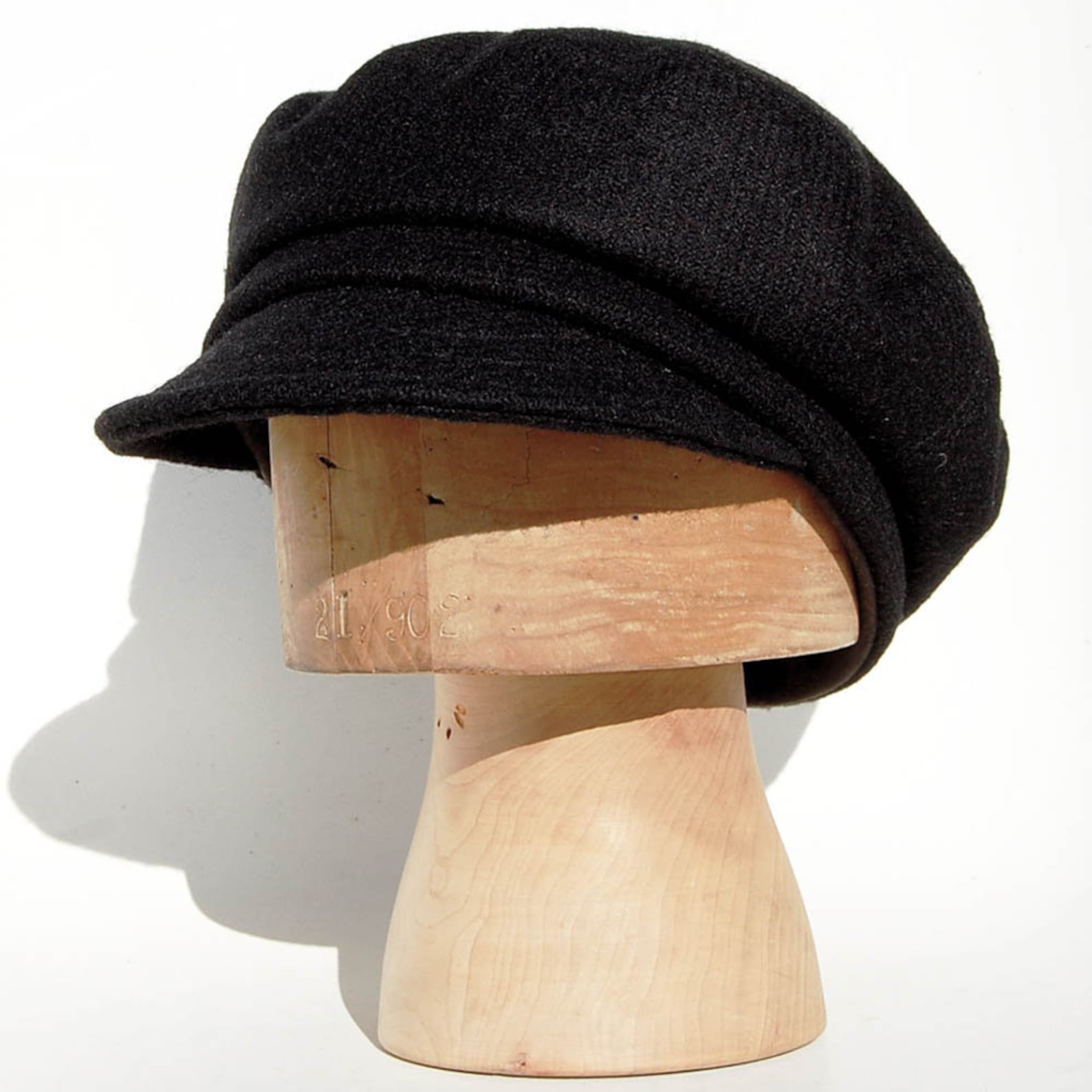 Handmade Black Harris Tweed Captains Cap Peaky Blinders Pure | Etsy