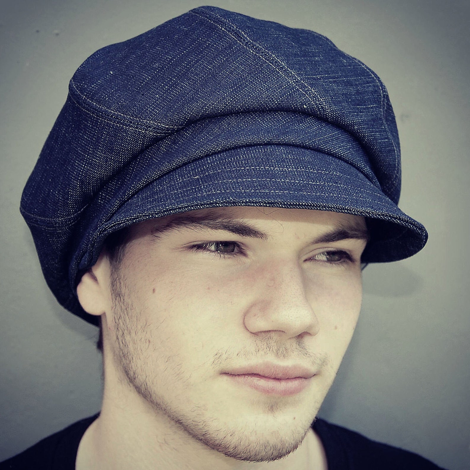 Denim Newsboy Cap Handmade Baker-boy Cap Peaky Blinders Cap | Etsy