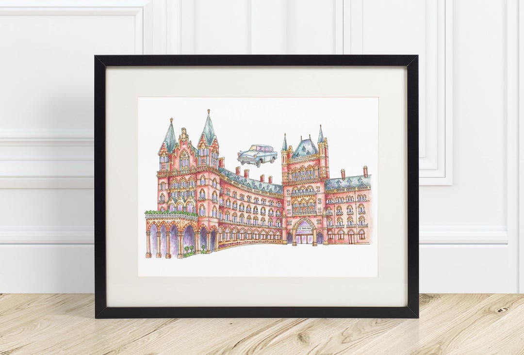St Pancras Station London Print - Hand Drawn Watercolour Art - Etsy UK
