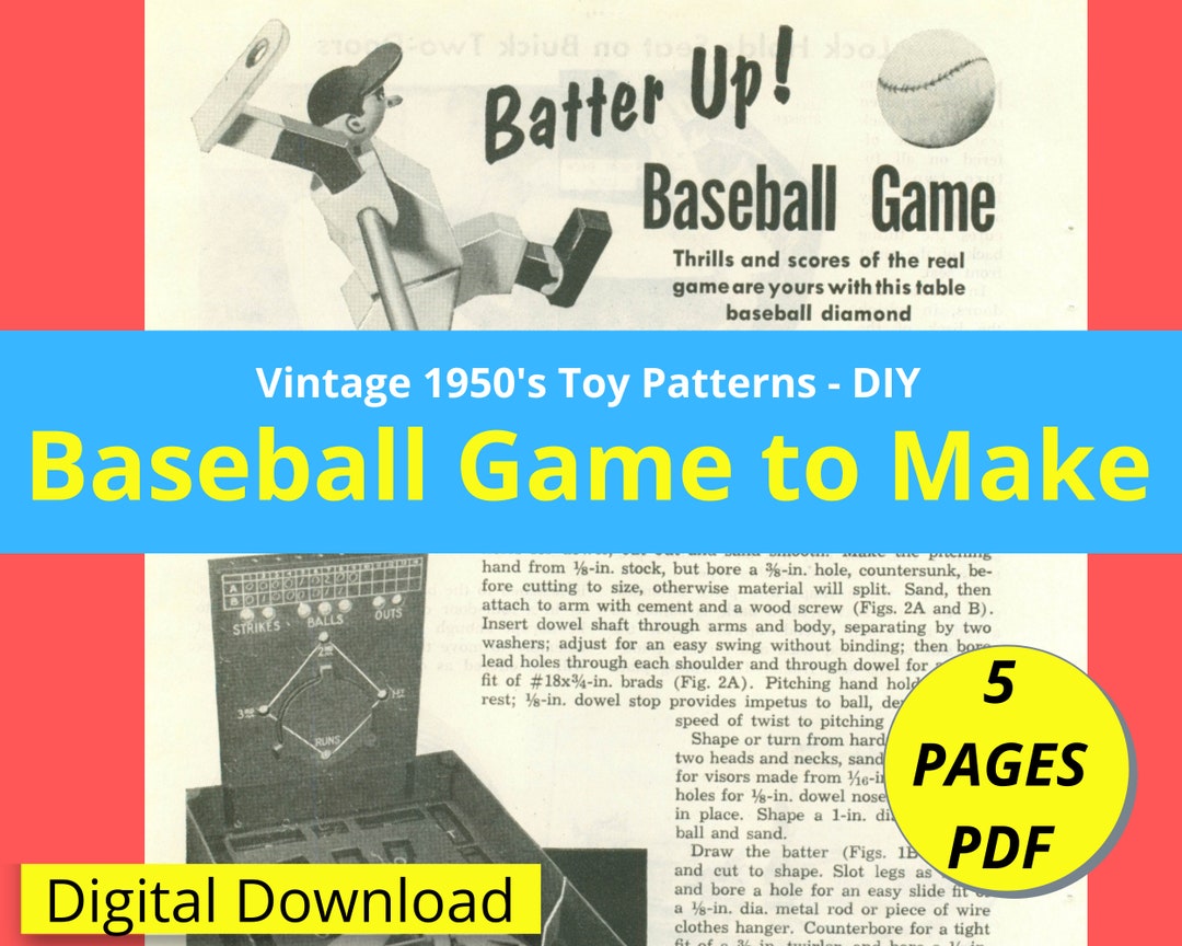 Make Your Own Baseball Game, Table-top | Vintage How-to Article From ...