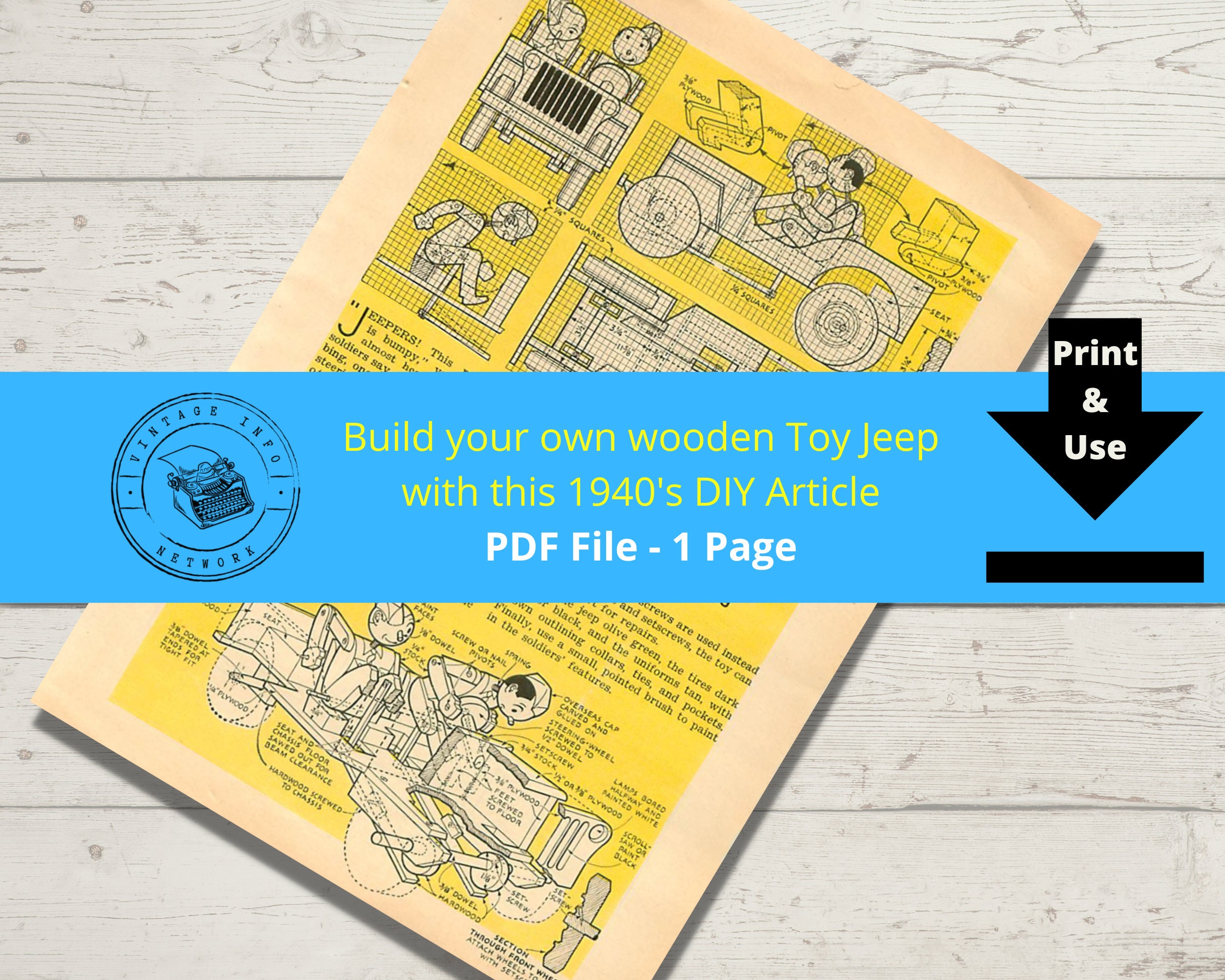 Make Your Own Wooden Toy Jeep | Vintage How-to Article From 1940's ...