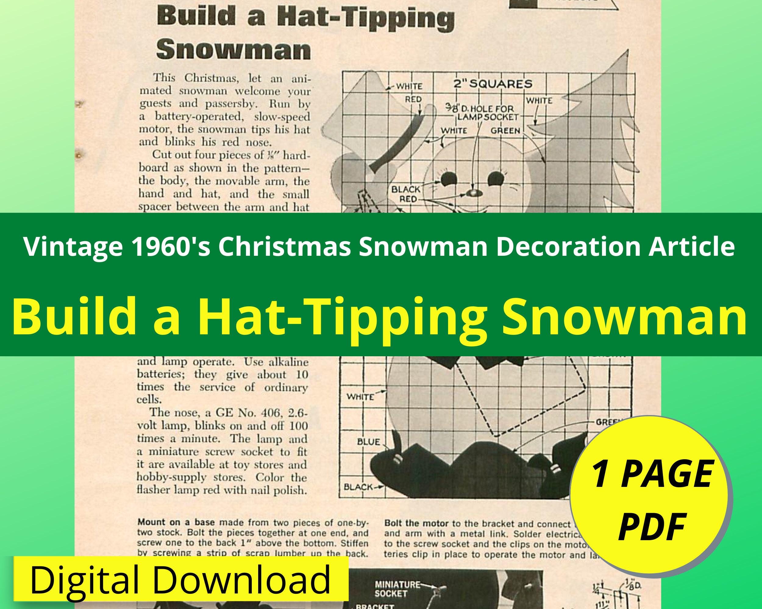 Build a Hat-tipping Snowman Yard Art, Christmas Yard Decor, Woodworking ...