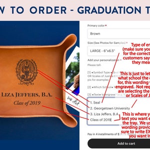 Personalized Leather Tray / Graduation Gift / Gift for College Graduate ...