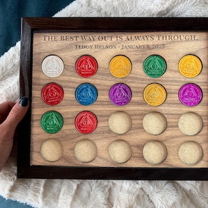AA Recovery Chip Display - Sobriety Anniversary Gift for Him or Her ...