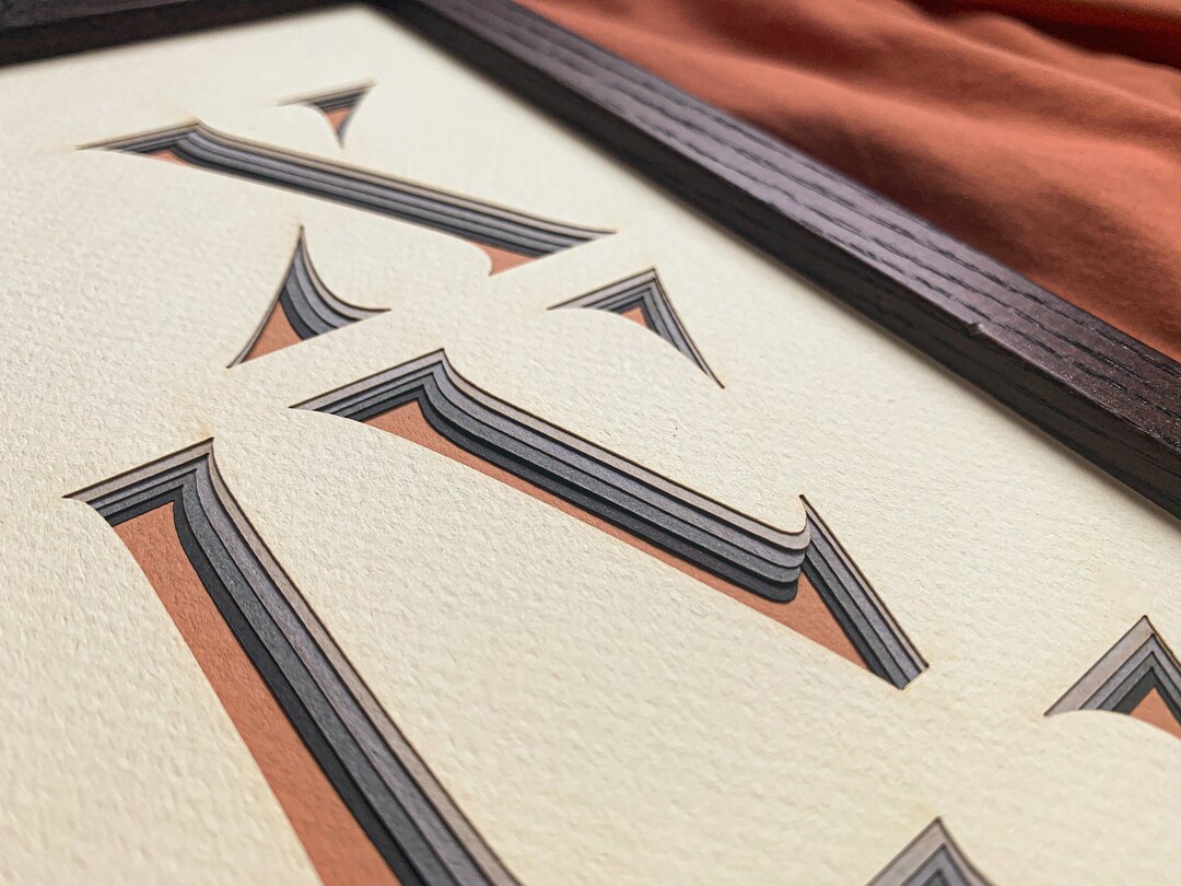 1st Anniversary Paper Art • Wedding Date in Roman Numerals • First ...