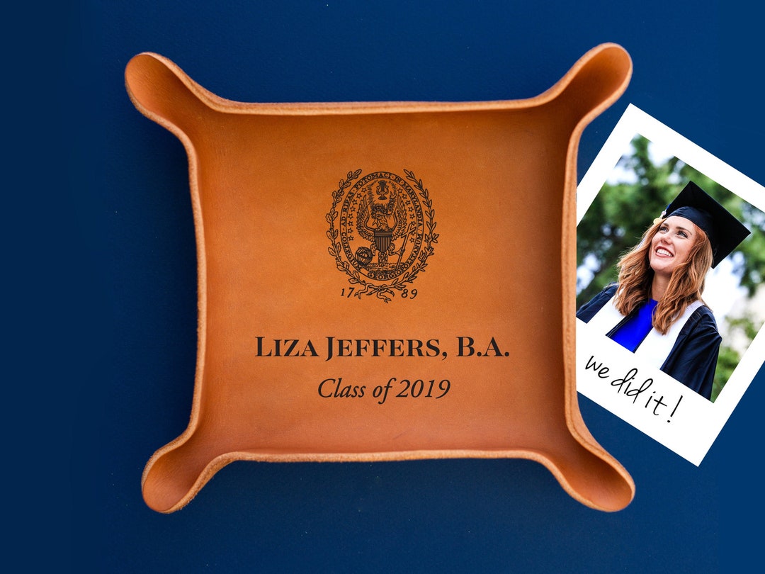 Personalized Leather Tray / Graduation Gift / Gift for College Graduate ...