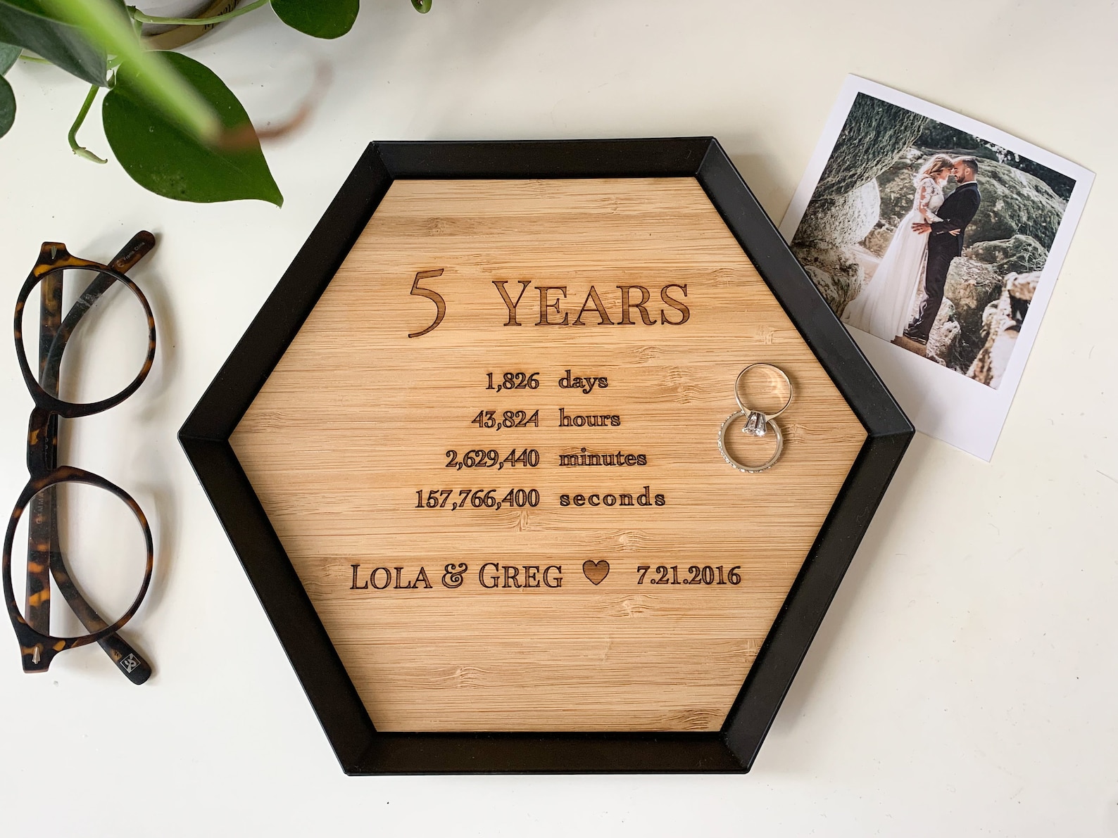 5 Years Wood Anniversary Gift Custom Wood Tray 5th - Etsy