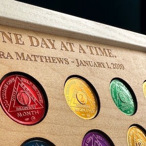 AA Recovery Chip Display - Sobriety Anniversary Gift for Him or Her ...