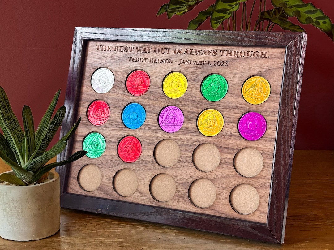 AA Recovery Coin Holder - Sobriety Gift for Him or Her - Addiction ...