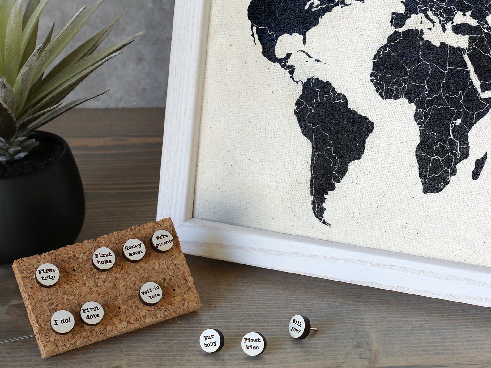 Custom Linen Map With Personalized Pins 4th Anniversary - Etsy