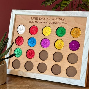 AA Recovery Chip Display - Sobriety Anniversary Gift for Him or Her ...
