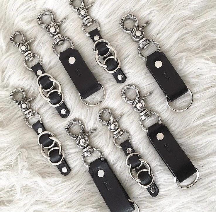 Vegan Leather Ouroboros X Trinity Key Fob Key Chain Snake - Etsy