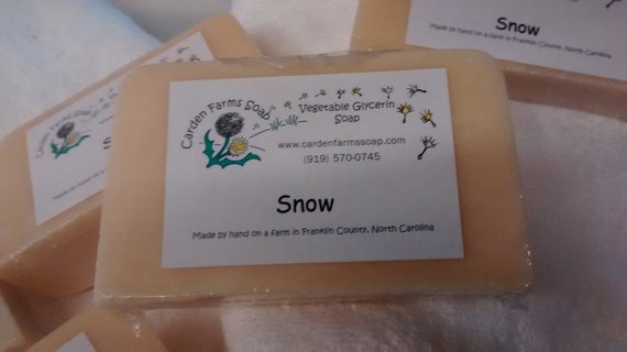 Snow Handmade Soap Vegan Soap Mild Soap Vegetable Oil