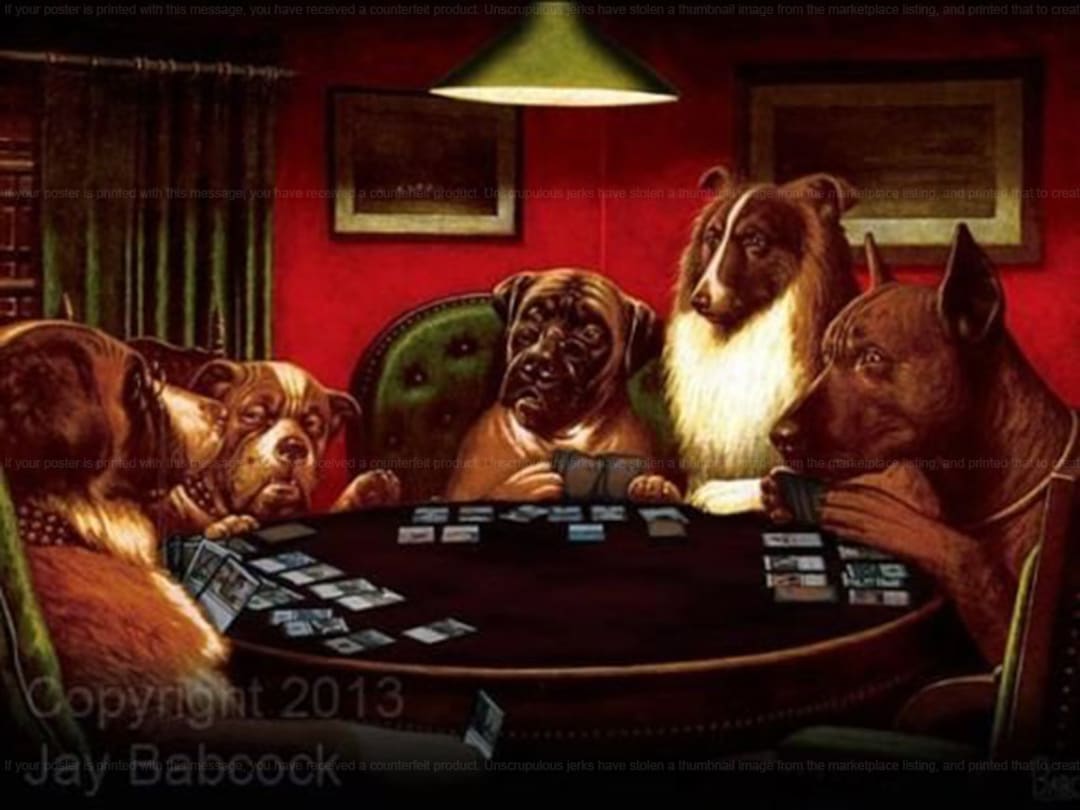 Dogs Playing Magic - Full Color Poster - Etsy