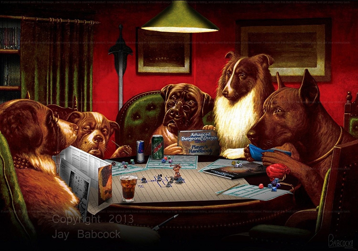 Dogs Playing D&D 2nd Edition Version Full Color Poster - Etsy