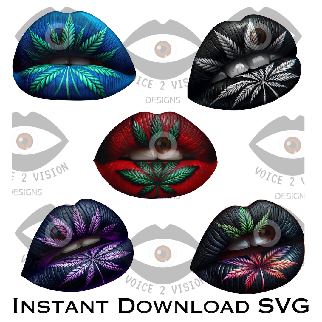 Vibrant Leaf Lip Art SVG - Instant Digital Download for Creative ...