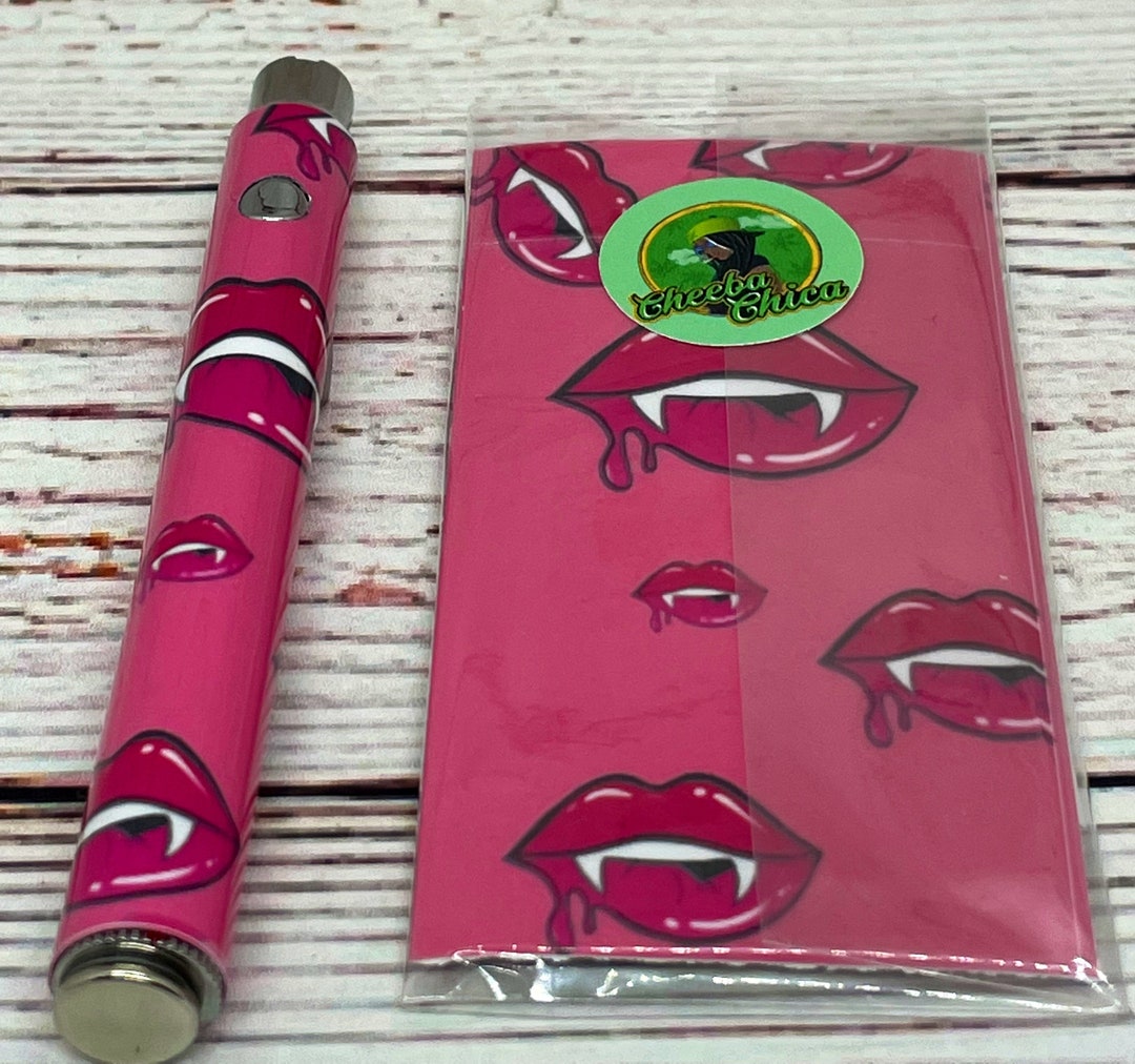 Halloween Vampire Fangs COVER for Your Ooze Vape Pen Sticker Skin Pink ...