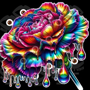 Vibrant Rainbow Drip Flower 4-piece Digital Download Art Set - Etsy