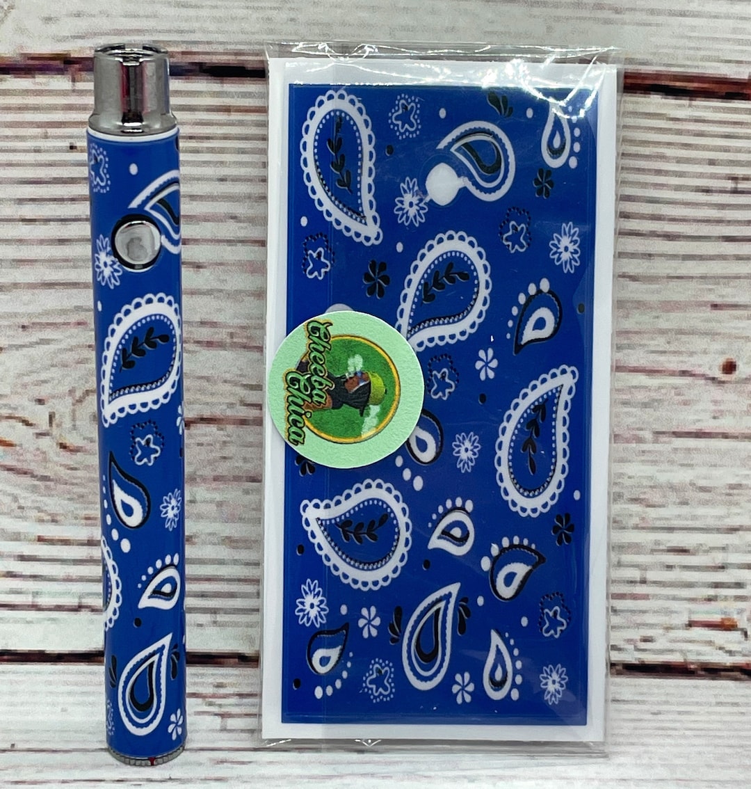 Vape COVER for Ooze Pen Blue White Bandana Vape Smoking Battery SKIN ...