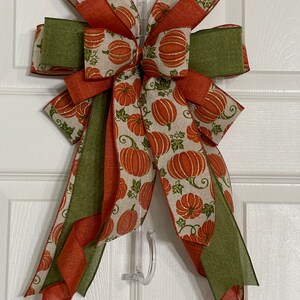 Rustic Pumpkin Fall Bow, With a Touch of Glitter Fall Decorations ...