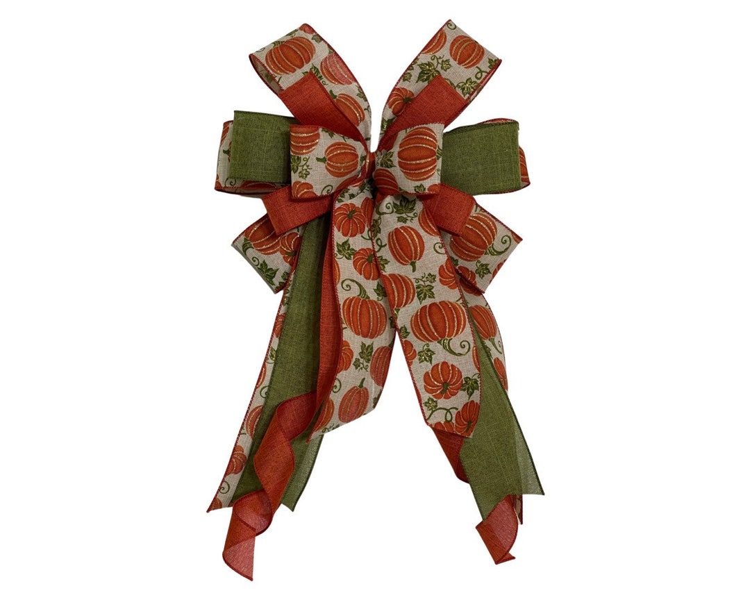 Rustic Pumpkin Fall Bow, With a Touch of Glitter Fall Decorations ...