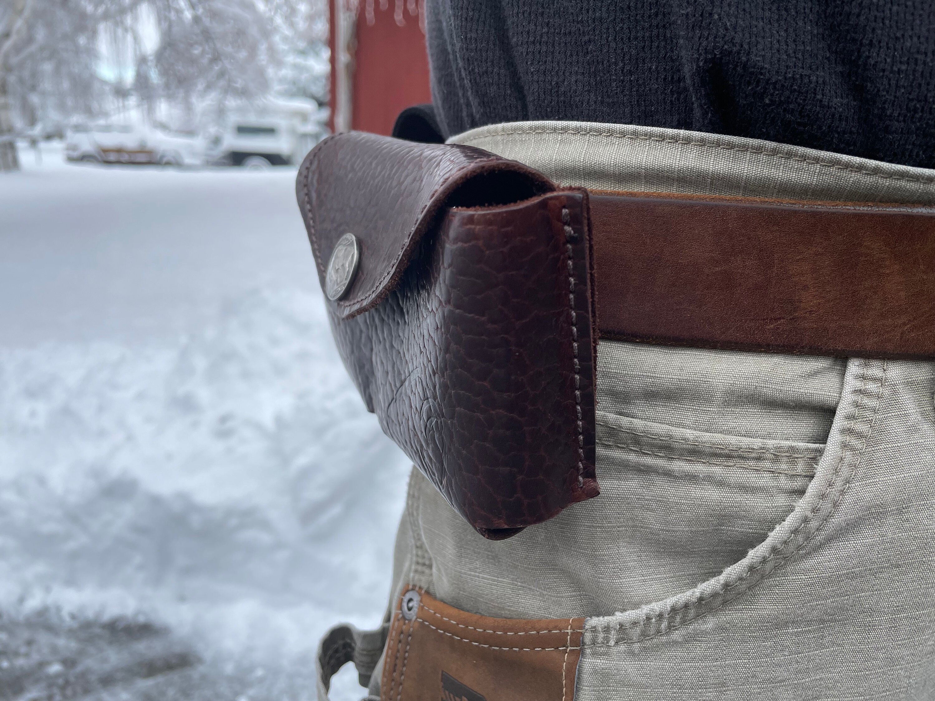 Bison Leather Cell Phone Hip Holster - Etsy