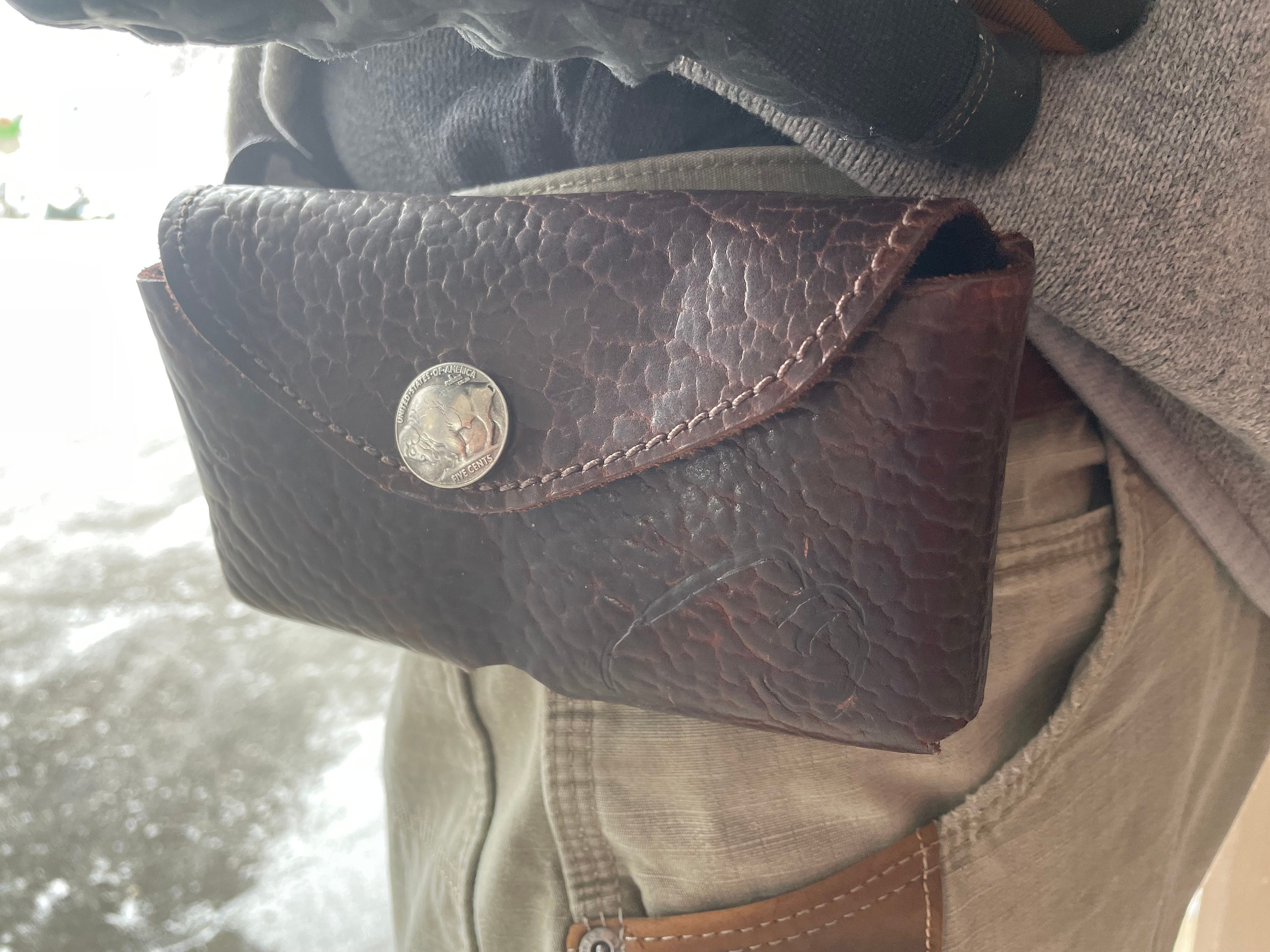 Bison Leather Cell Phone Hip Holster - Etsy