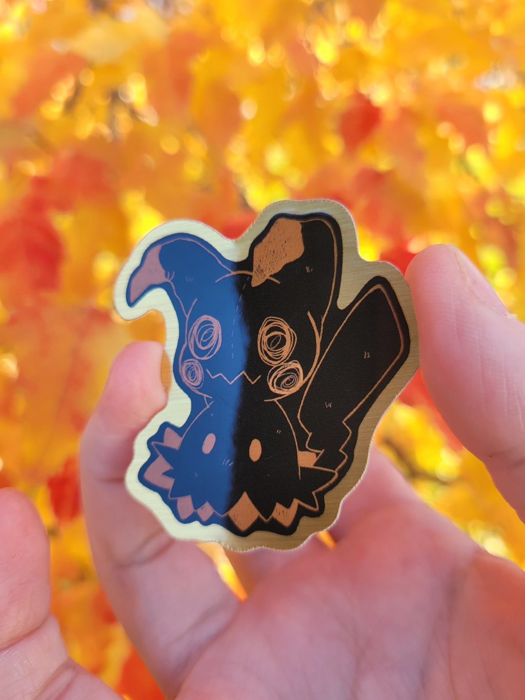 Mimikyu Vinyl Sticker Black and Brushed Gold - Etsy
