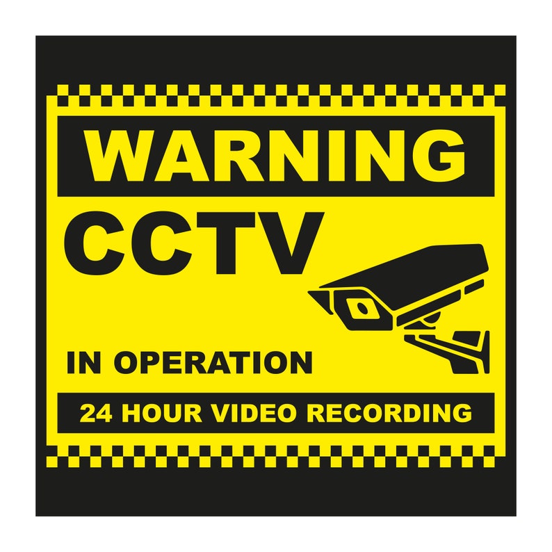 1 X CCTV Warning Sticker Hi-vis. Suitable for Home Office - Etsy