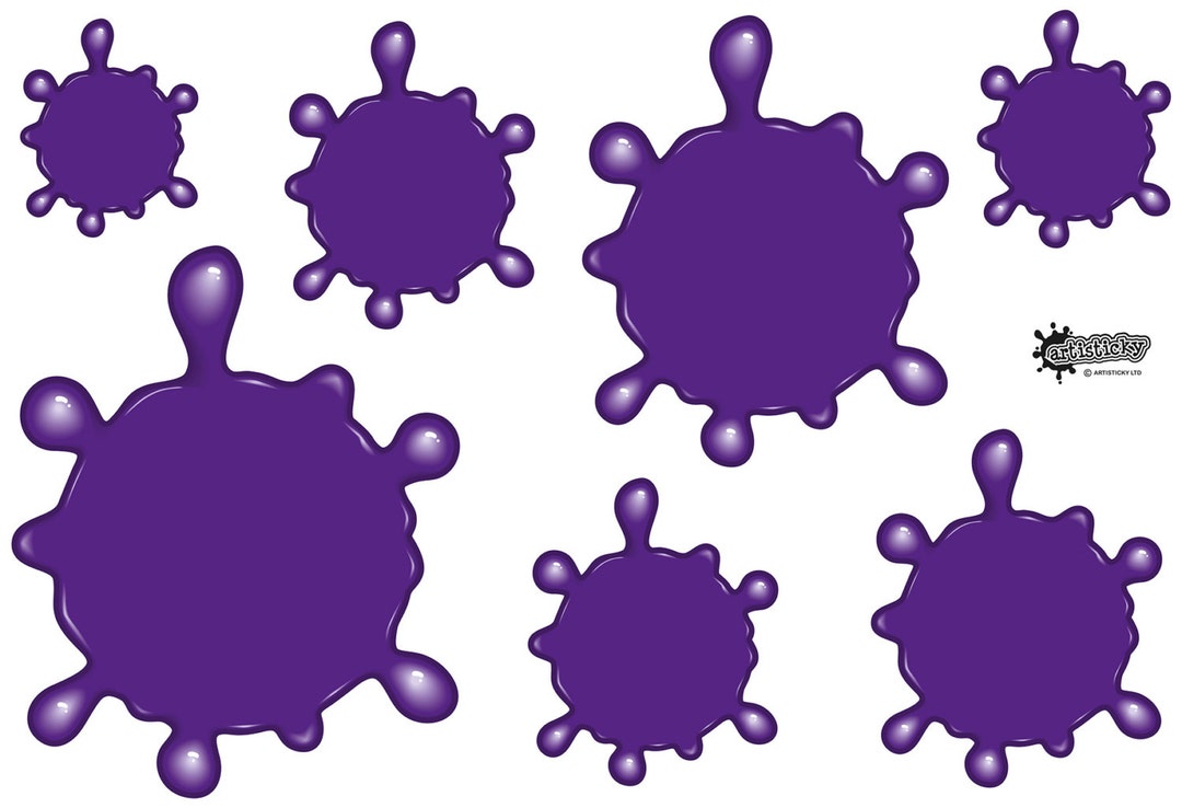 7 Funky Purple Laminated Splat PVC STICKERS. Freepost UK - Etsy
