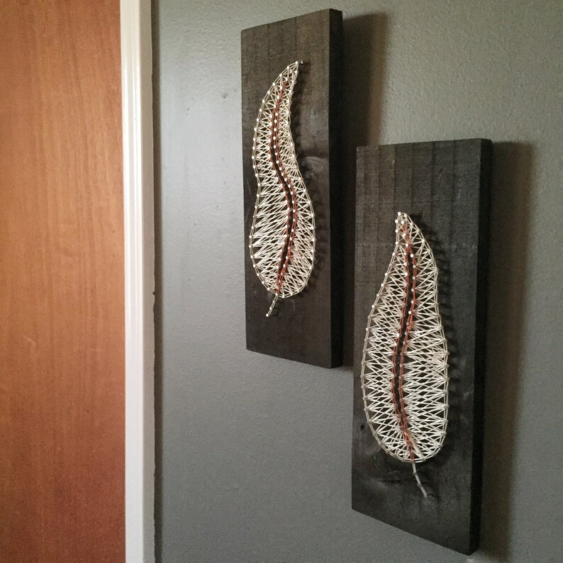 Custom String Art Natural Leaves Set of 2 | Etsy