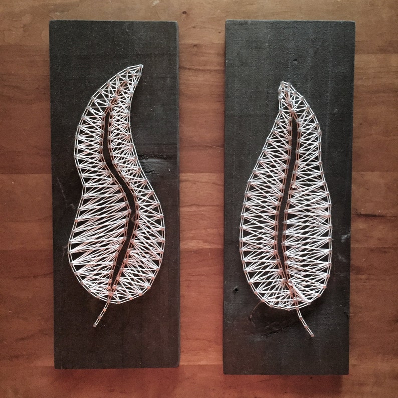 Custom String Art Natural Leaves Set of 2 | Etsy