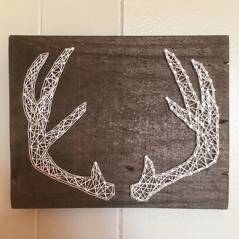 Rustic Deer Antler String Art Custom Art Wall Art - Etsy