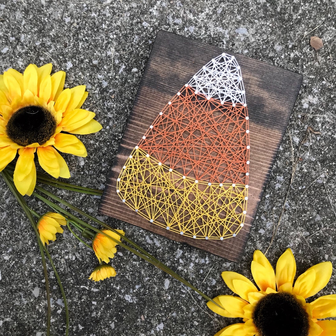 Fait à la main Candy Corn String Art Fall Decoration - Etsy France
