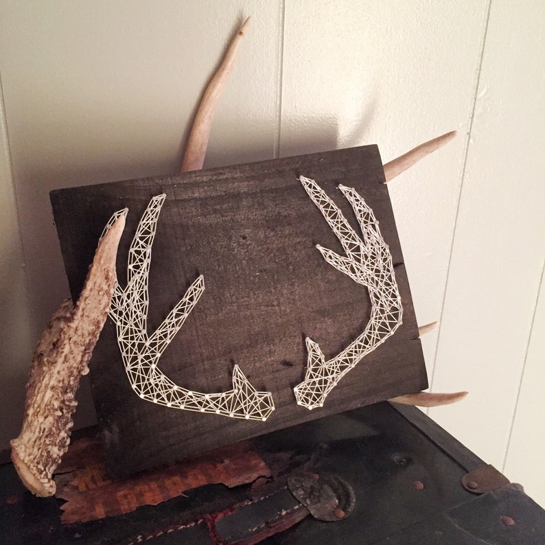 Rustic Deer Antler String Art Custom Art Wall Art - Etsy