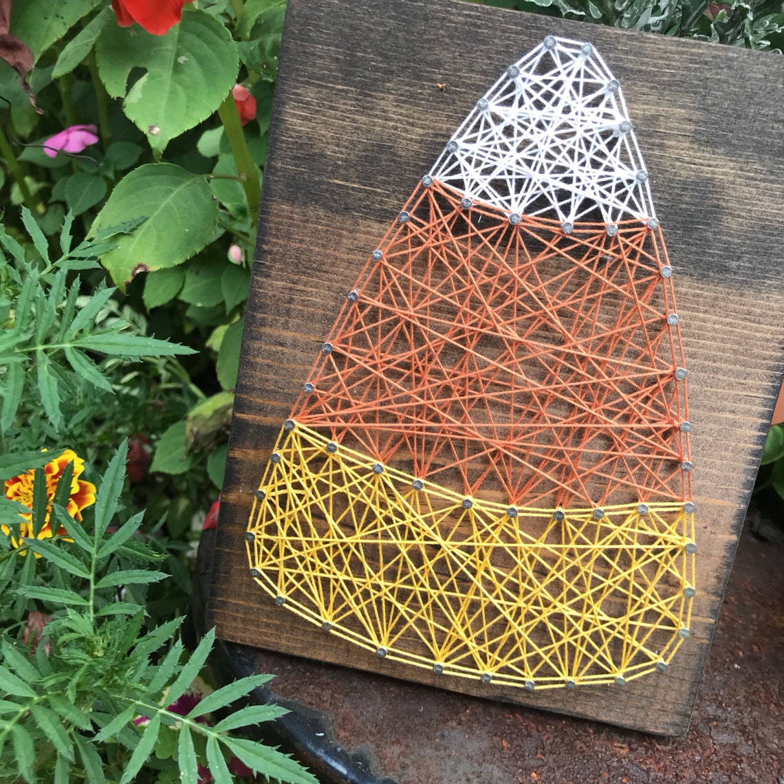 Fait à la main Candy Corn String Art Fall Decoration - Etsy France