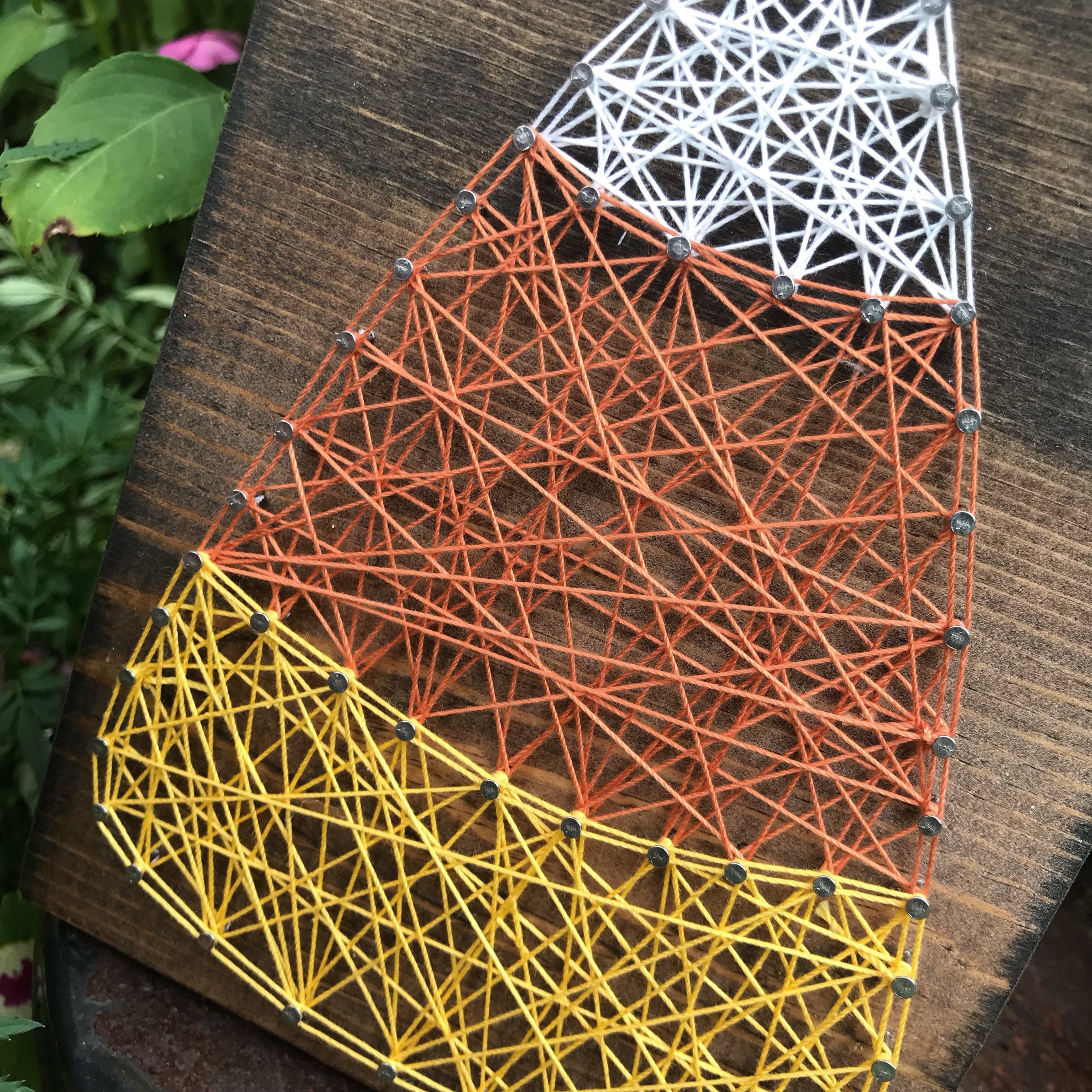 Fait à la main Candy Corn String Art Fall Decoration - Etsy France