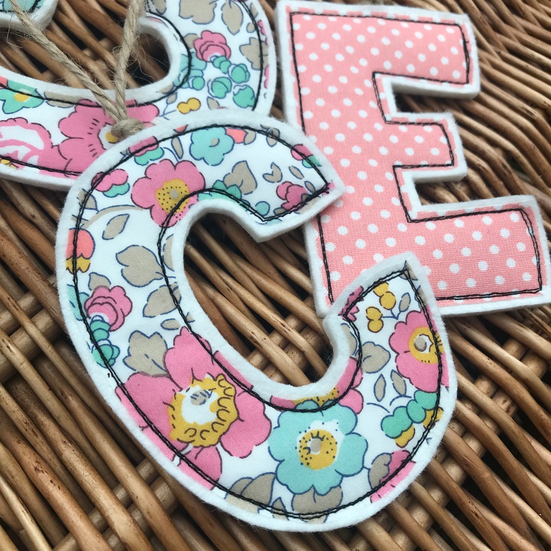 Hanging Letter Decoration Door Hanger Personalised Initial Hook Decor ...