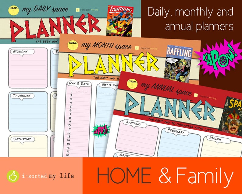 Weekly Planner Monthly Personal Yearly Organiser Vintage Style ...
