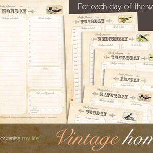 DAILY PLANNER Vintage Style Download and Print Daily - Etsy