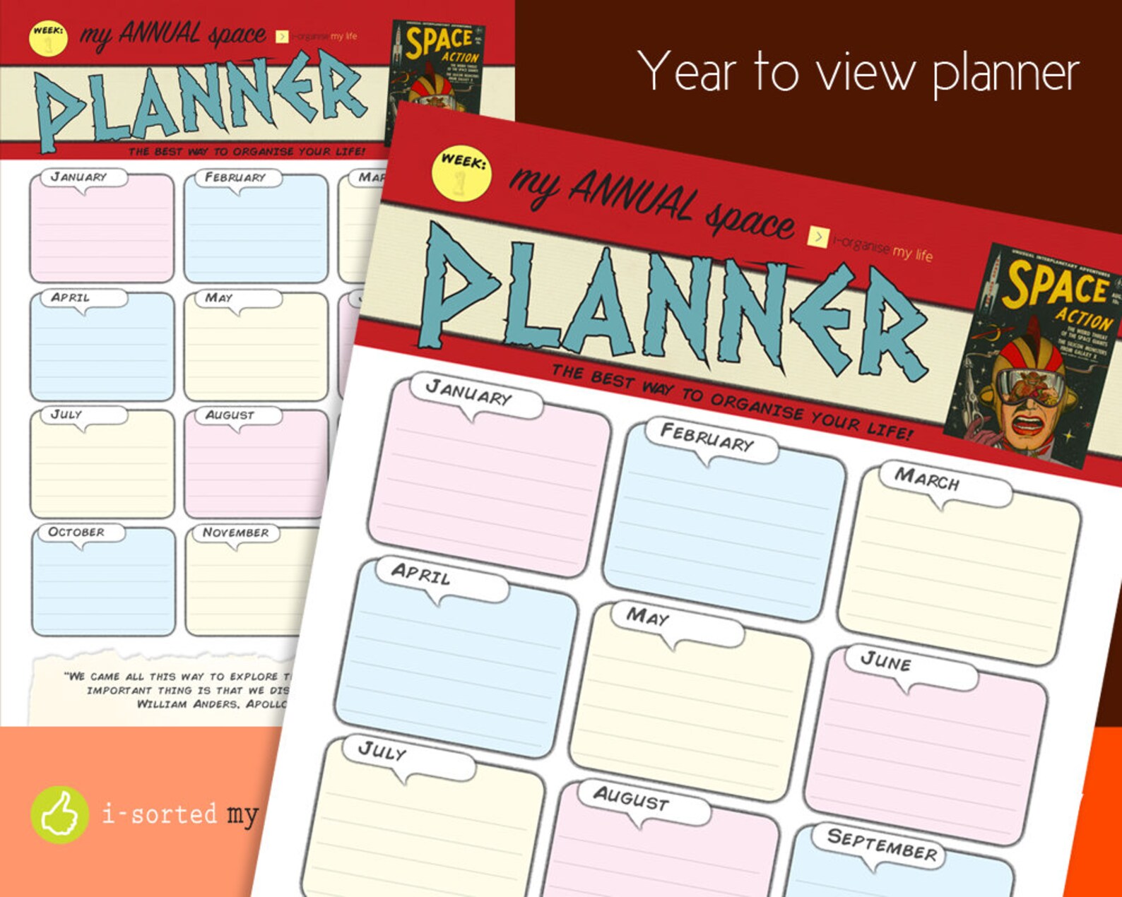 Weekly Planner Monthly Personal Yearly Organiser Vintage Style ...