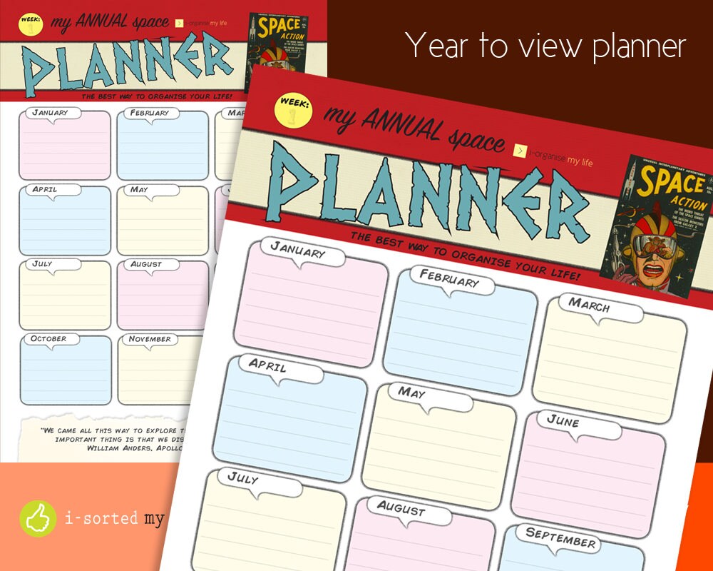 Weekly Planner Monthly Personal Yearly Organiser Vintage Style ...