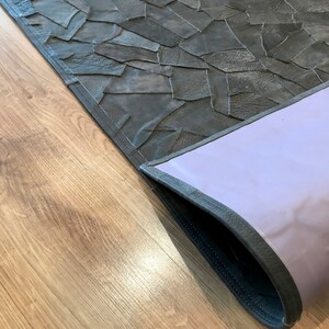 Small Carpet Rug Patchwork Leather Rug Small Runner Rug Handmade Rug ...