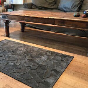 Small Carpet Rug Patchwork Leather Rug Small Runner Rug Handmade Rug ...