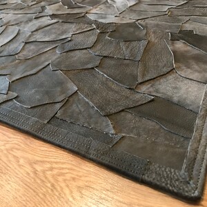 Small Carpet Rug Patchwork Leather Rug Small Runner Rug Handmade Rug ...